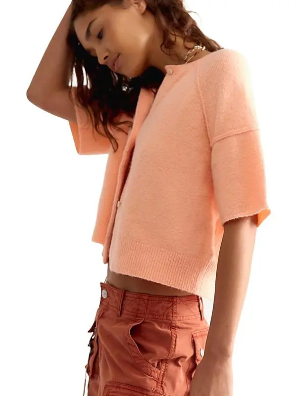Free People See Me Softspun Cardigan - Spring Melon