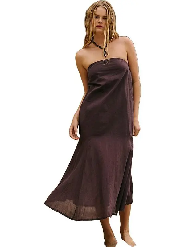 Free People Sabeen Tube Midi Dress At - Fudge
