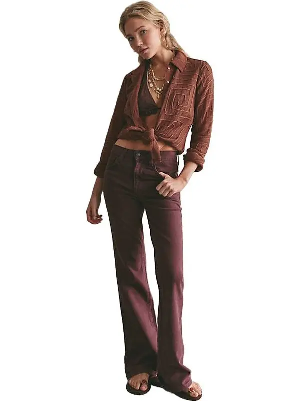 We The Free Double Knot High-rise Straight Bootcut Jeans - Plum