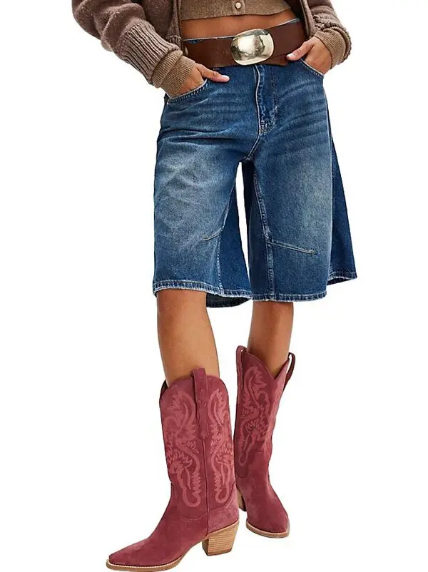 Jeffrey Campbell Dagget Western Boots - Raspberry Suede