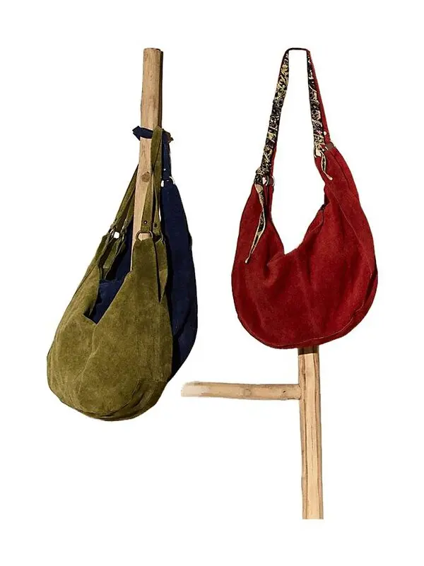 Free People Roma Suede Hobo Bag - Garnet