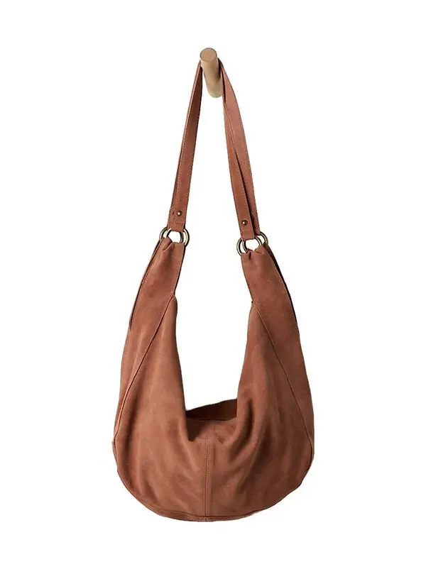 Free People Roma Suede Hobo Bag - Rust
