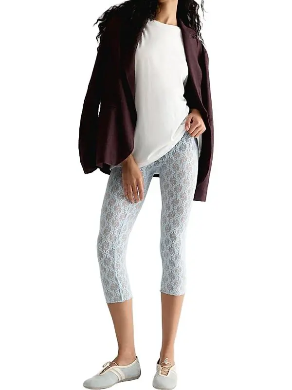 Only Hearts Stretch Lace Capri Tights - Cascade