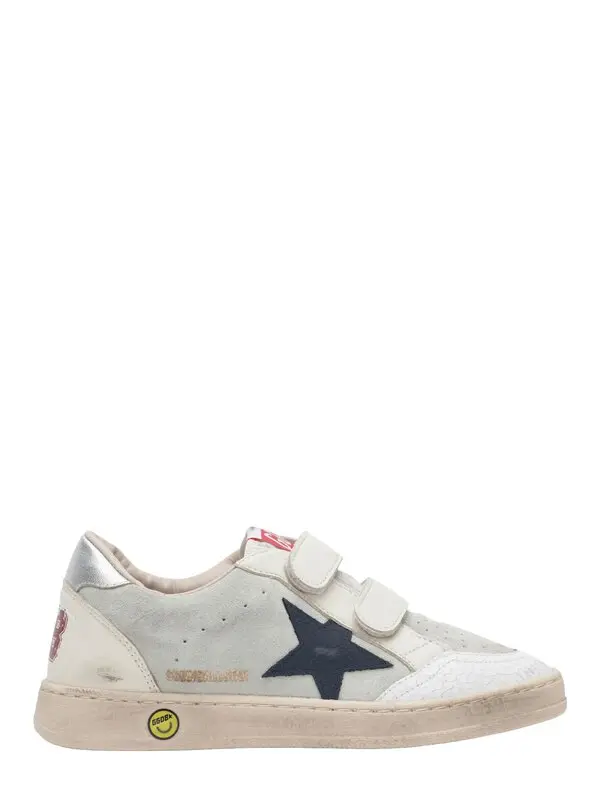 GOLDEN GOOSE Ball Star Sneakers In /white/beige/navy Blue - Grey