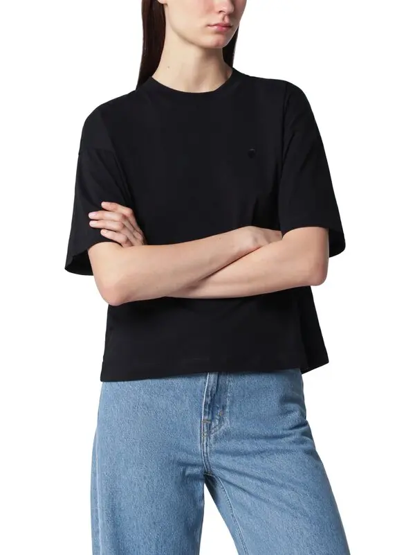 Carhartt Work In Progress Cropped Organic Cotton T-shirt - Black