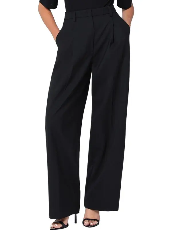 THELATEST Wide-leg Virgin Wool Blend Trousers - Black