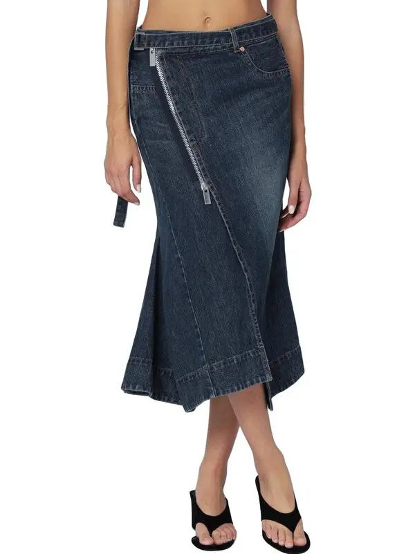 Sacai Asymmetric Denim Skirt - Blue