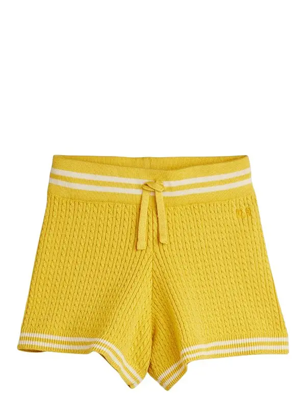 MINI RODINI Cable Knit Shorts - Yellow