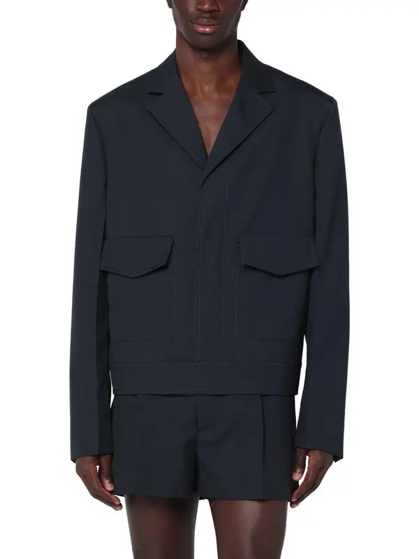 Gucci Wool Gabardine Single-breasted Jacket - Grey