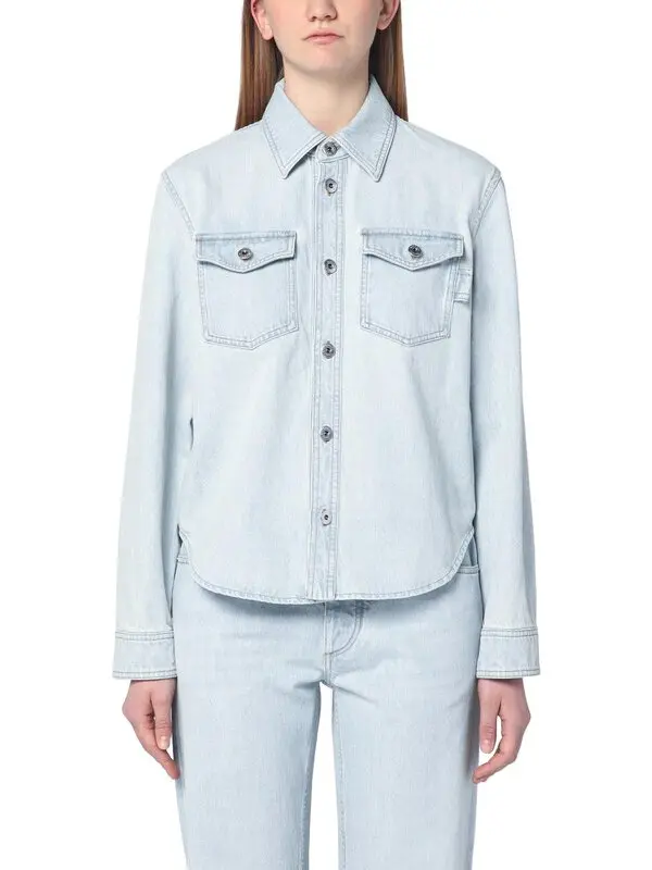Bottega Veneta Light Bleach Denim Shirt - Blue