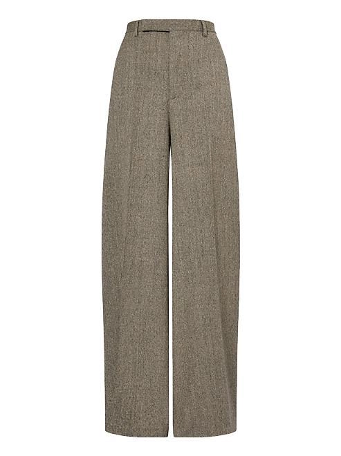 Rick Owens Tailored Wool Wide-leg Trousers - Black Melange