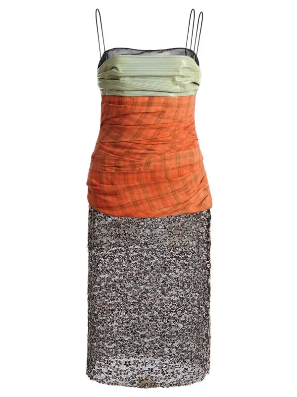 Christopher Esber Mixed Media Midi Dress - Multi