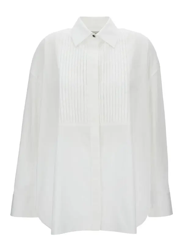 GOLDEN GOOSE Cotton Shirt With Pleated Detail - White