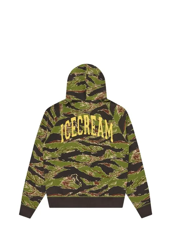 ICECREAM Cotton Hoodie With Tiger Stripe Pattern - Multi