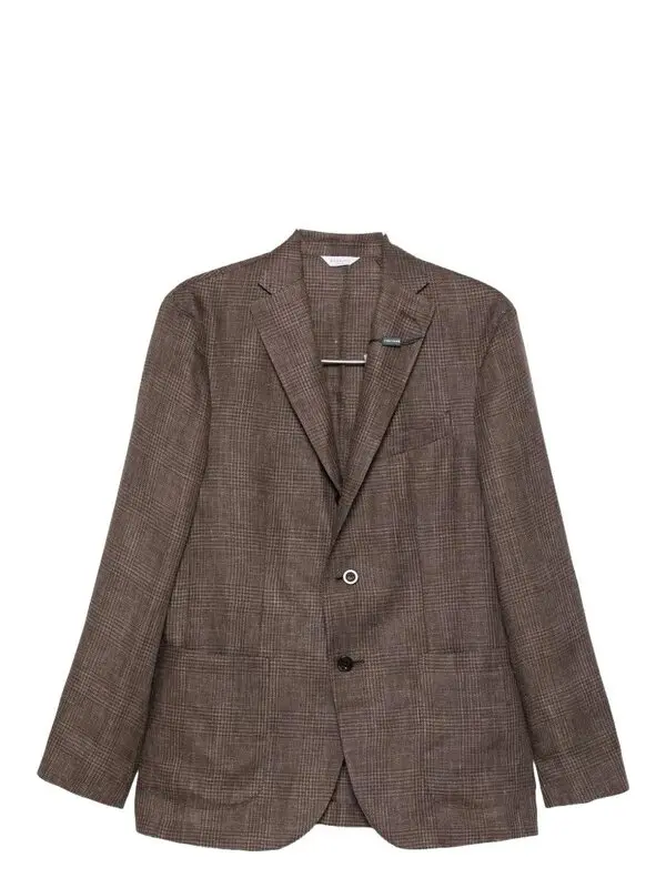 Boglioli Linen Double-breasted Jacket - Brown