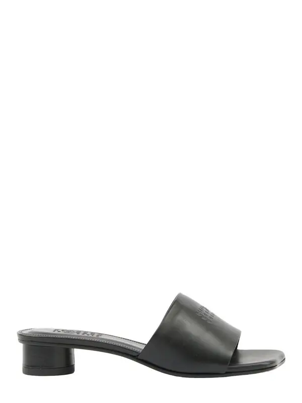 MAISON MARGIELA Leather Heeled Slides - Black
