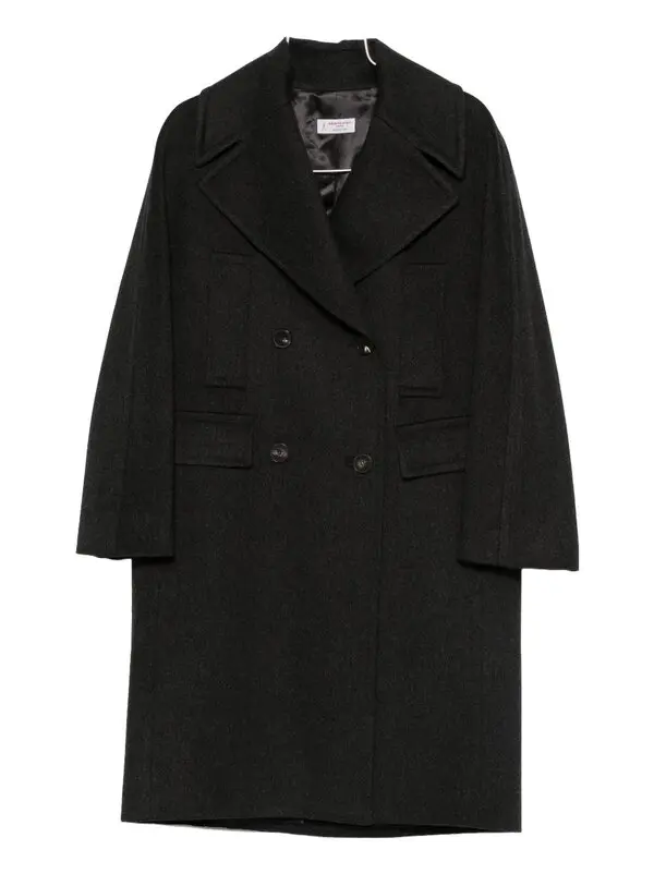 Alberto Biani Wool Double-breasted Coat - Grey