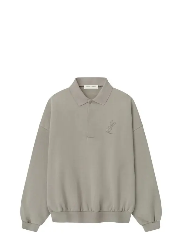 ESSENTIALS Classic Fleece Polo - Grey