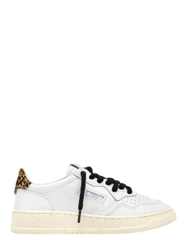 AUTRY Medalist Low Sneakers With Leopard Print Heel Detail - Multi