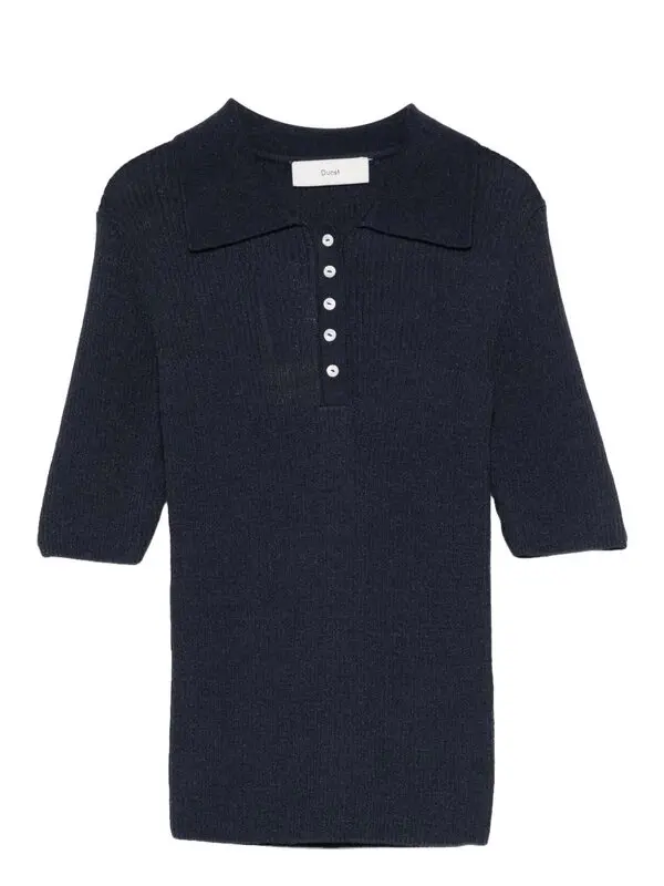 DUNST Cotton Blend Polo Shirt - Blue