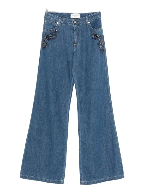 Ermanno Scervino Flared Leg Jeans With Embellishment - Blue