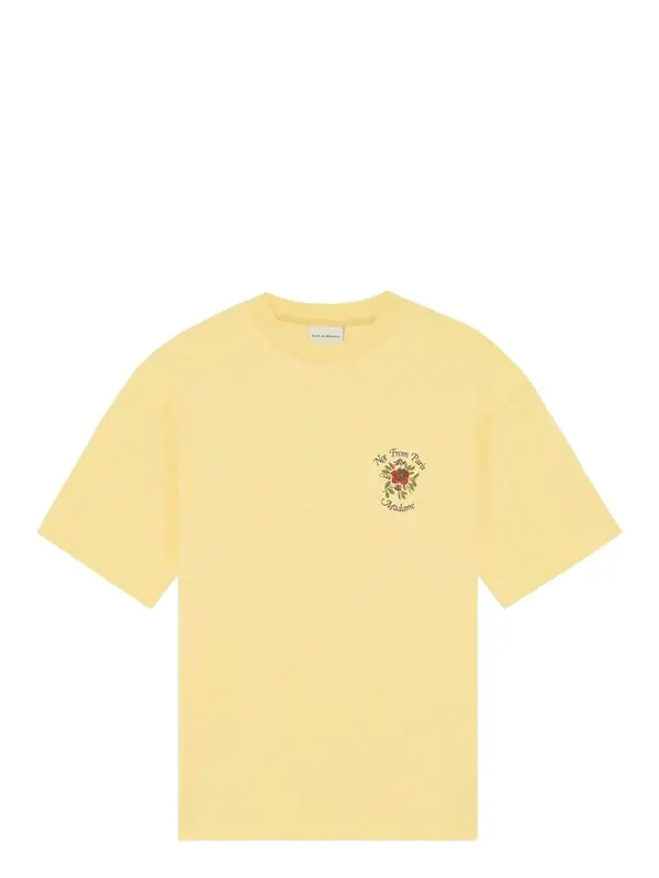 Drole De Monsieur Rose Slogan T-shirt - Yellow