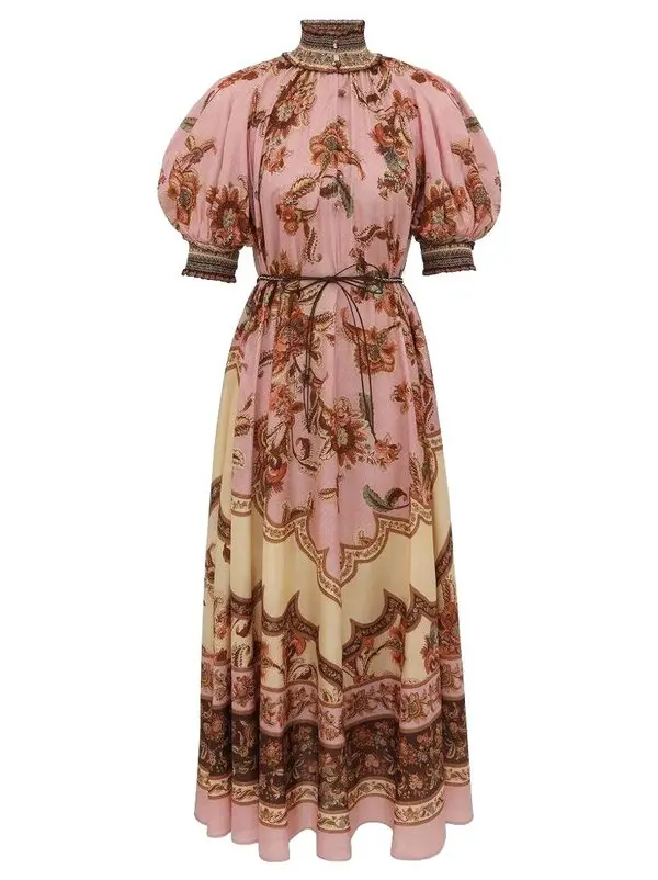 Zimmermann Aster Printed Silk Maxi Dress - Pink