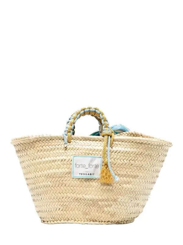 FORTE_FORTE Large Straw Tote Bag - Blue