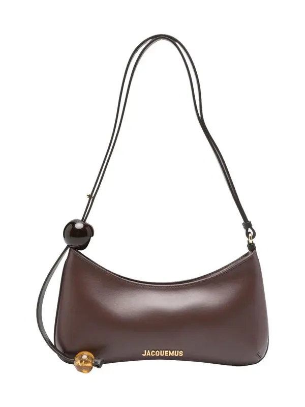 Jacquemus Le Bisou Perle Leather Shoulder Bag - Brown