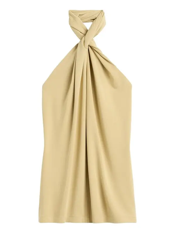 TOTEME Sleeveless Halterneck Top In Silk & Nylon - Pink