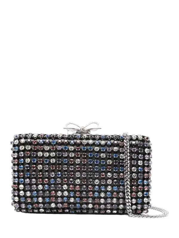 SELF-PORTRAIT Crystal Embellished Clutch With Bow Detail - Multi