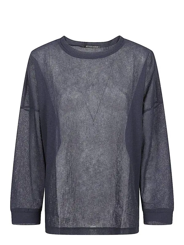MIZUIRO Crewneck Sweater - Blue