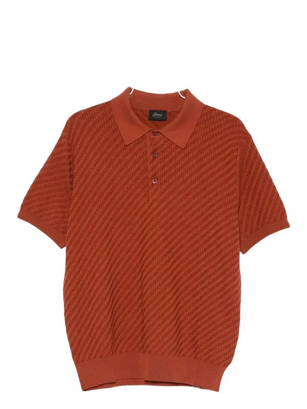 Brioni Cotton And Cashmere Polo Shirt - Red