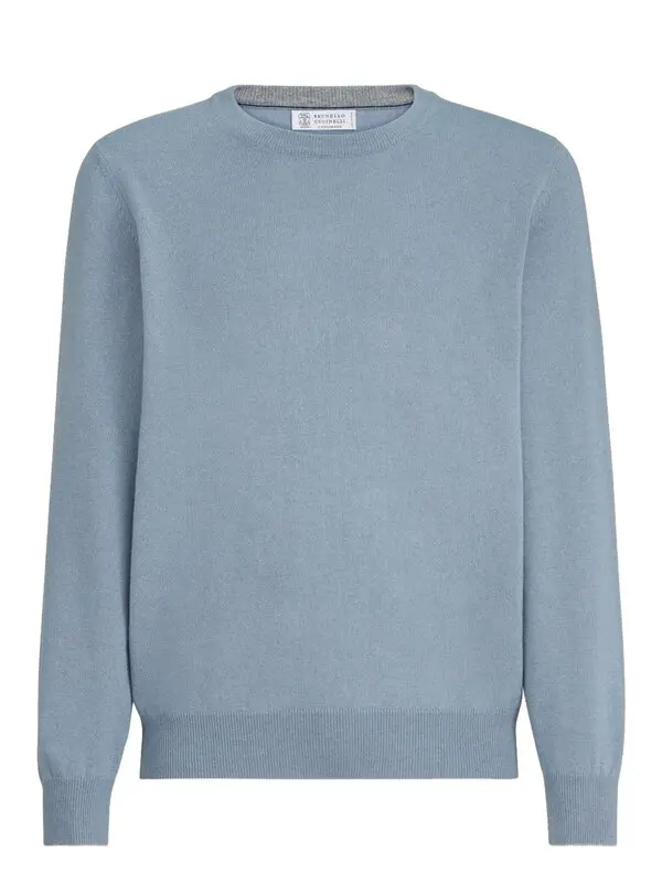 Brunello Cucinelli Cashmere Crewneck Sweater - Sky Blue