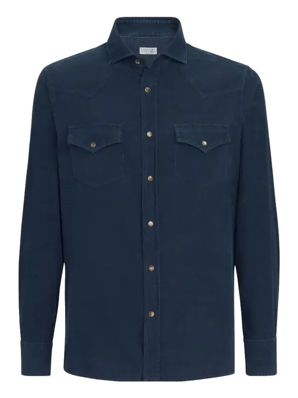 Brunello Cucinelli Cotton Shirt - Blue