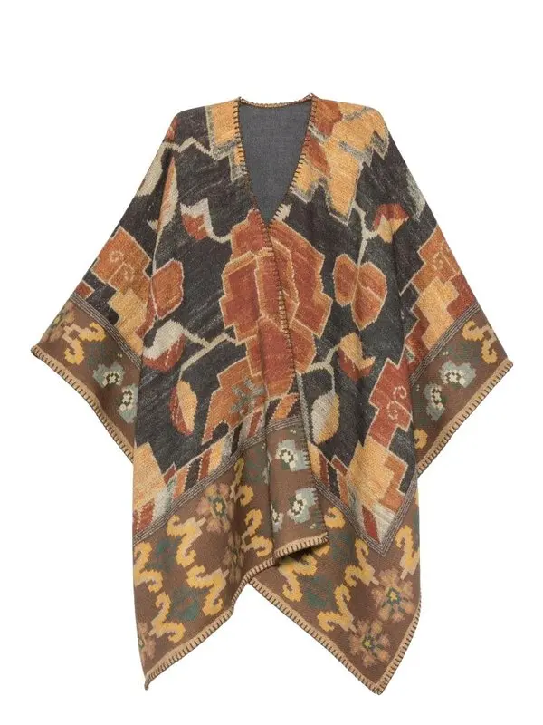 PIERRE-LOUIS MASCIA Wool Poncho - Brown