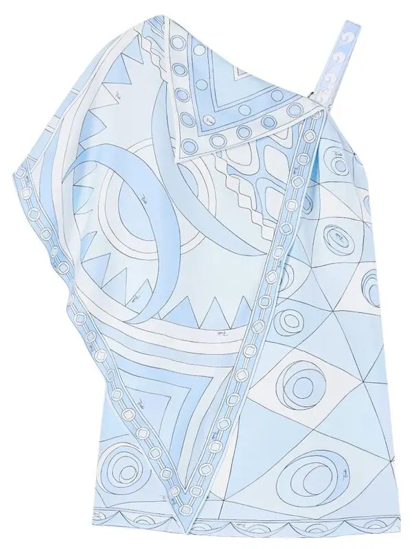 Emilio Pucci Printed Silk Mini Dress - Sky Blue