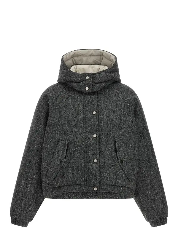 Brunello Cucinelli Wool Down Jacket - Grey
