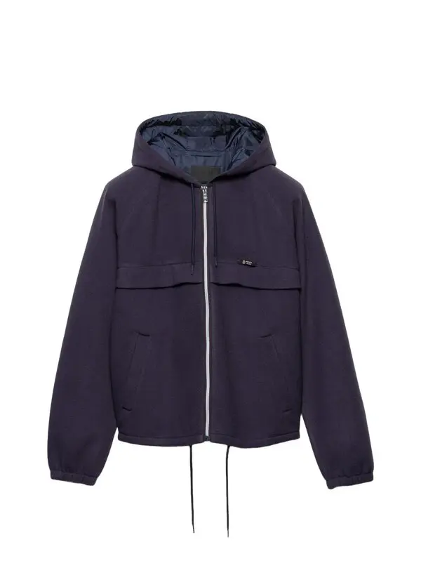 Prada Fleece Hooded Blouson Jacket - Blue