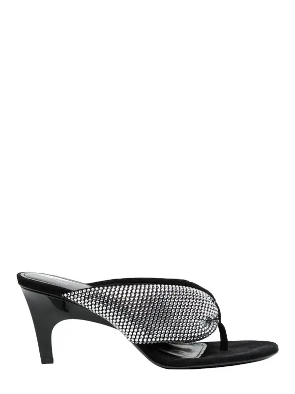 Attico Embellished Thong Sandals - Silver