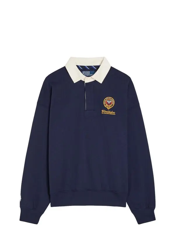 Polo Ralph Lauren Embroidered Cotton Rugby Top - Multicoloured