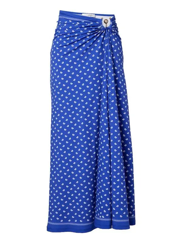 Christopher Esber Ruched Orbit Bandana Maxi Skirt - Blue