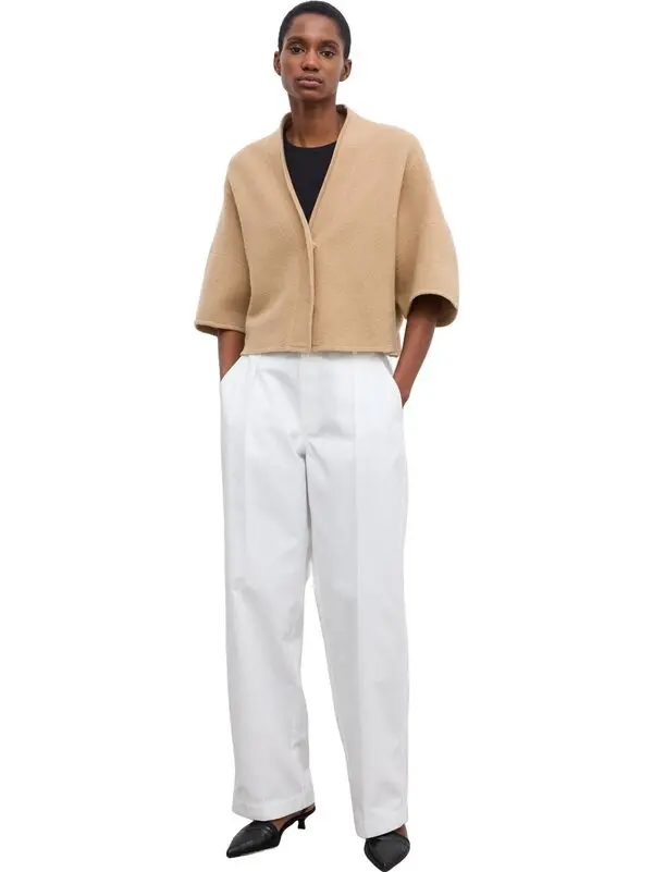 HOUSE OF DAGMAR Short Wool Cardigan - Camel