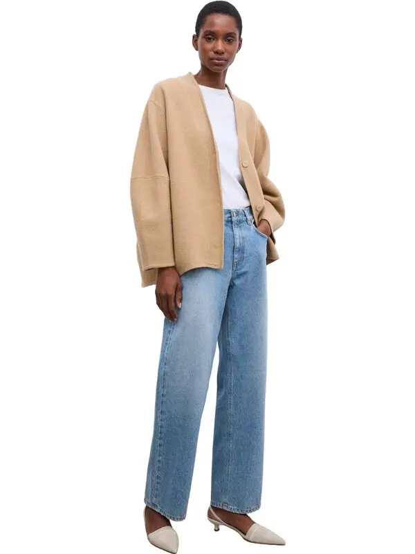 HOUSE OF DAGMAR Long Wool Cardigan - Camel