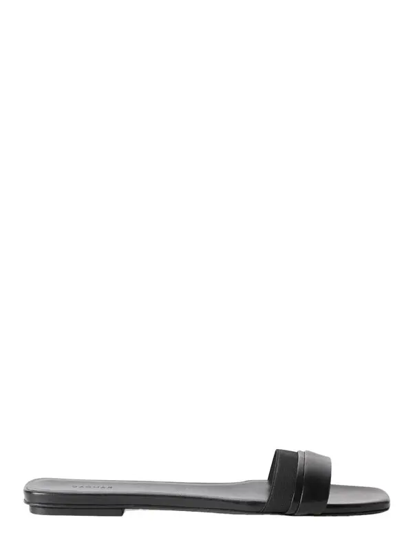 HOUSE OF DAGMAR Nappa Leather Flat Sandals - Black