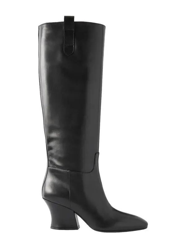 JIL SANDER Lune' Knee-high Leather Boots - Black