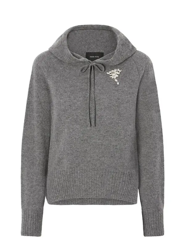 Simone Rocha Embellished Knitted Cashmere Hoodie - Multi