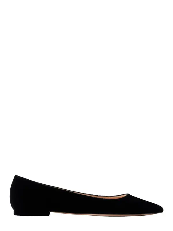 GIANVITO ROSSI Velvet Ballet Flats - Black