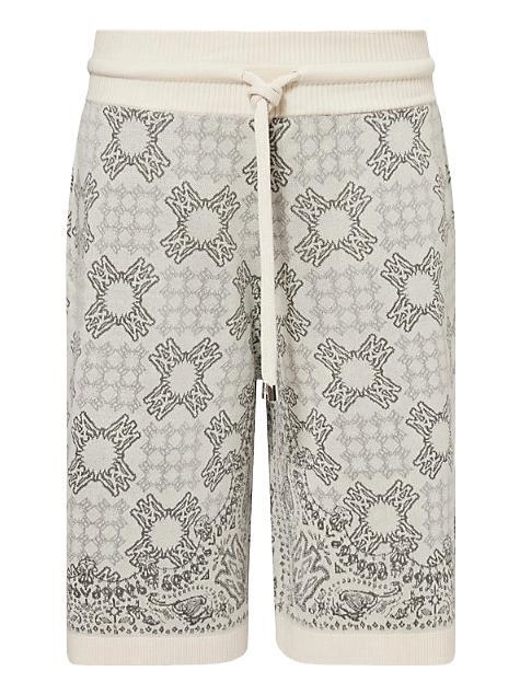 Amiri Ma Quad Check Mesh Knit Shorts - Alabaster