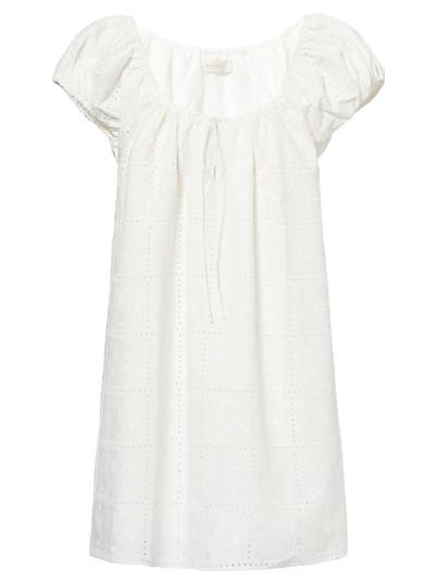 Faithfull The Brand Serafina Embroidered Cotton-blend Mini Dress - White